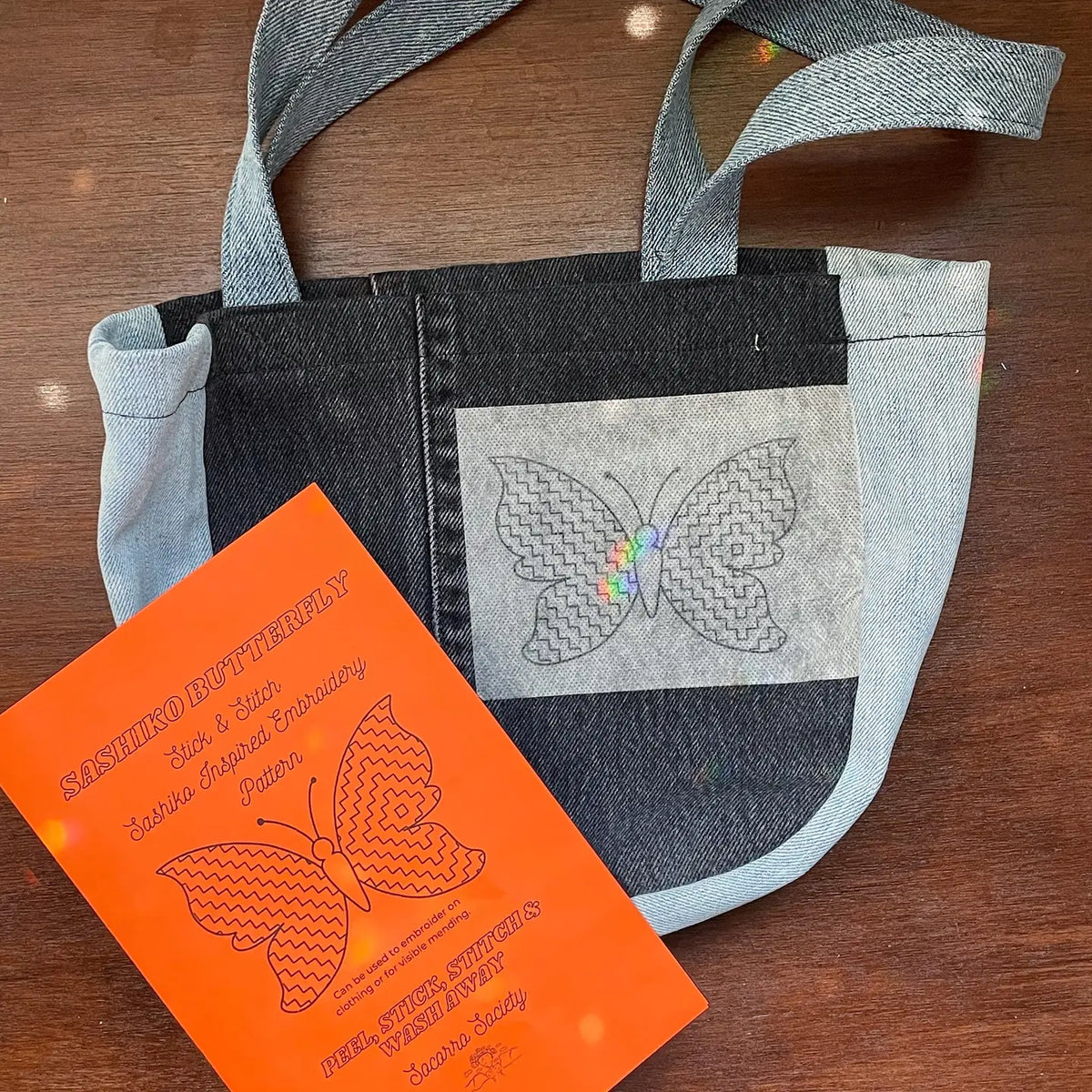 Sashiko Butterfly - Visible Mending Stick and Stitch Pattern – The ...